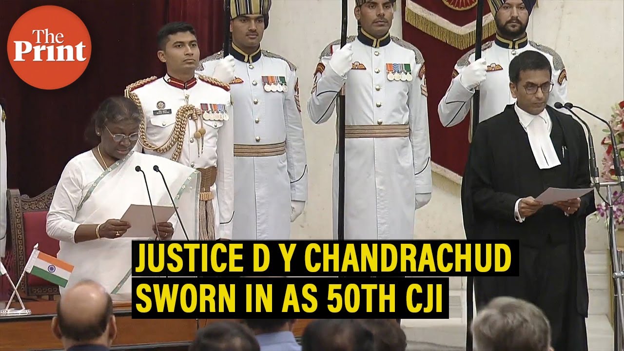 Justice D Y Chandrachud sworn in as 50th Chief Justice of India - YouTube