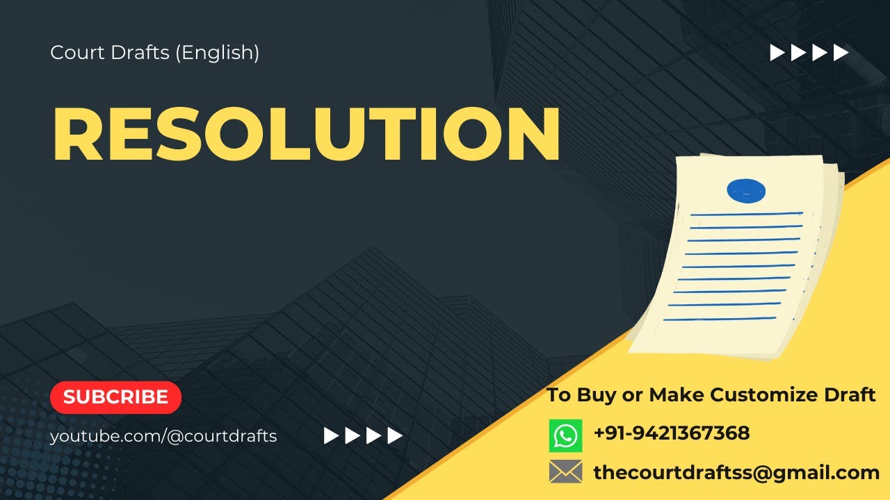 Resolution | English Court Drafts - YouTube