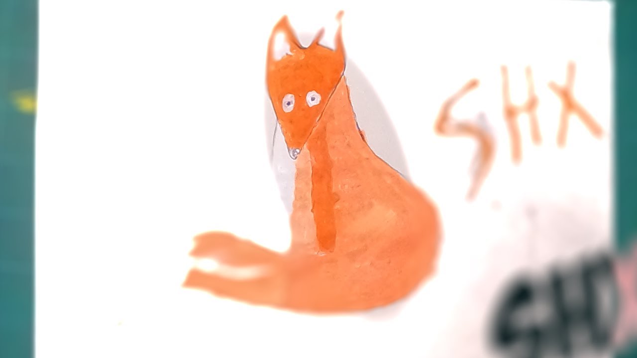 using acrylic markers to draw a fox - YouTube