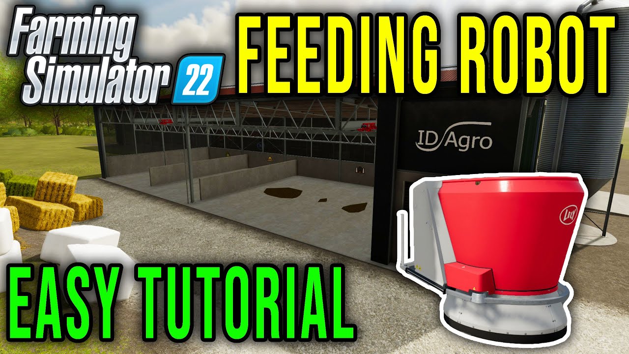 HOW TO USE AUTOFEED COW BARN WITH FEEDING ROBOT - Farming Simulator 22 ...
