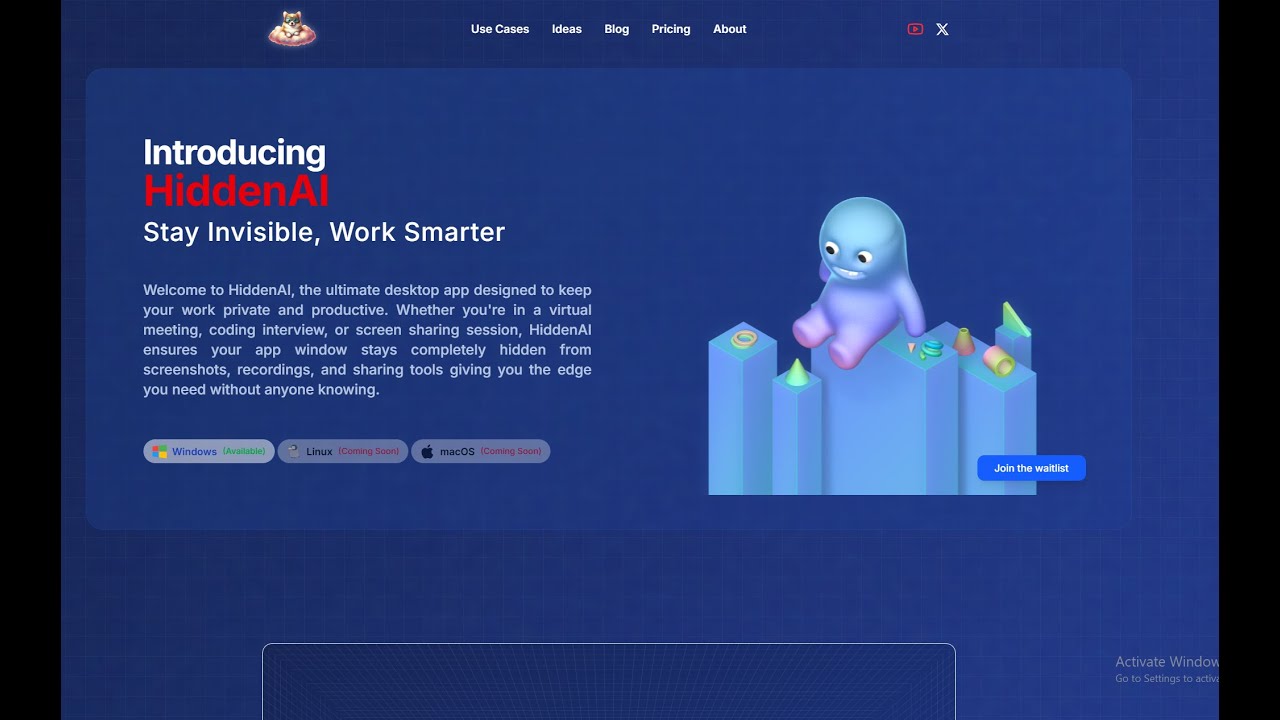 HiddenAI Demo: Desktop App Hidden from all type of Screen-Sharing Apps ...