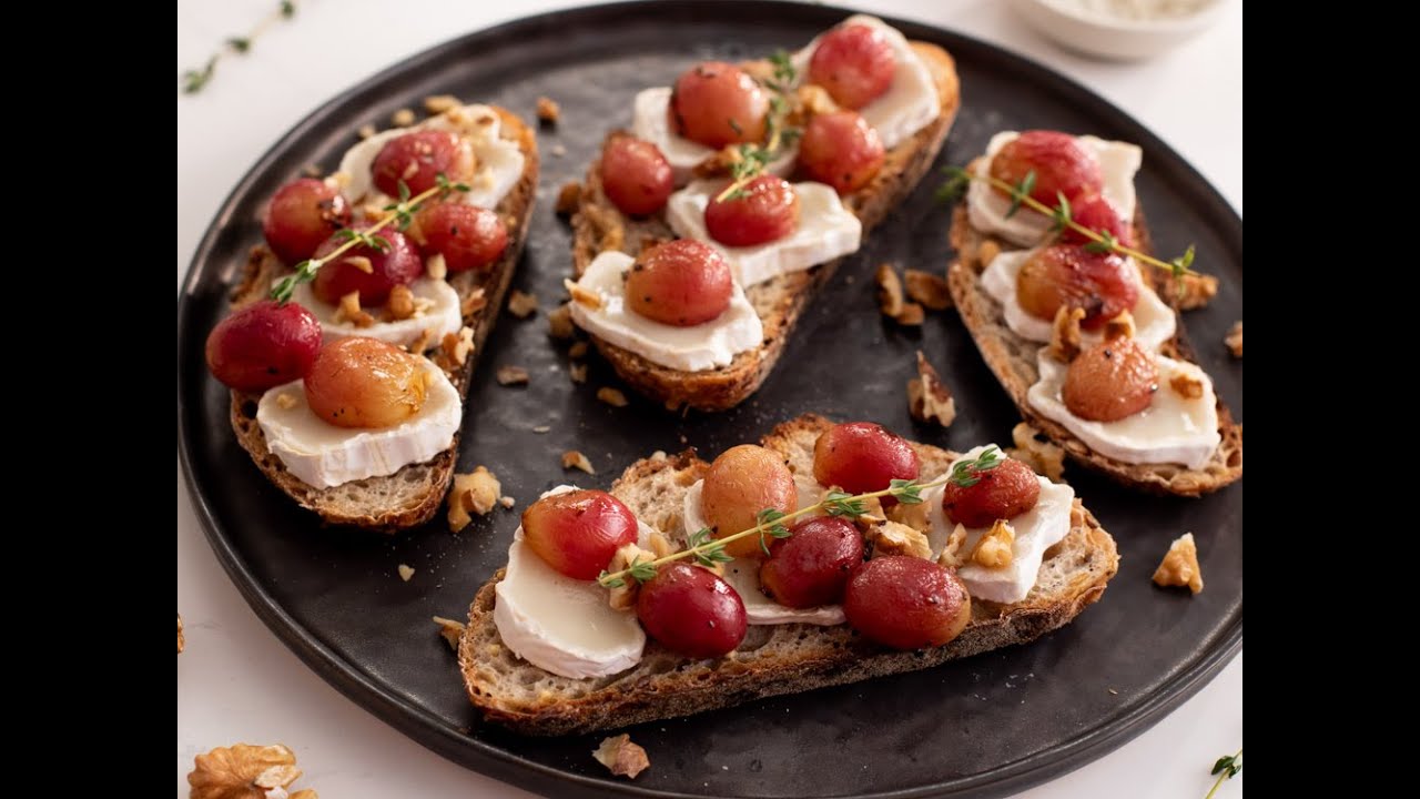 Winter crostini with roasted grapes | KitchenAid UK - YouTube