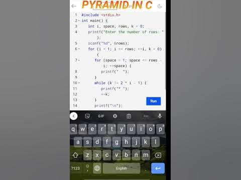 FULL PYRAMID IN C LANGUAGE | PATTERN IN C | @Prince Kumar #shorts #java ...