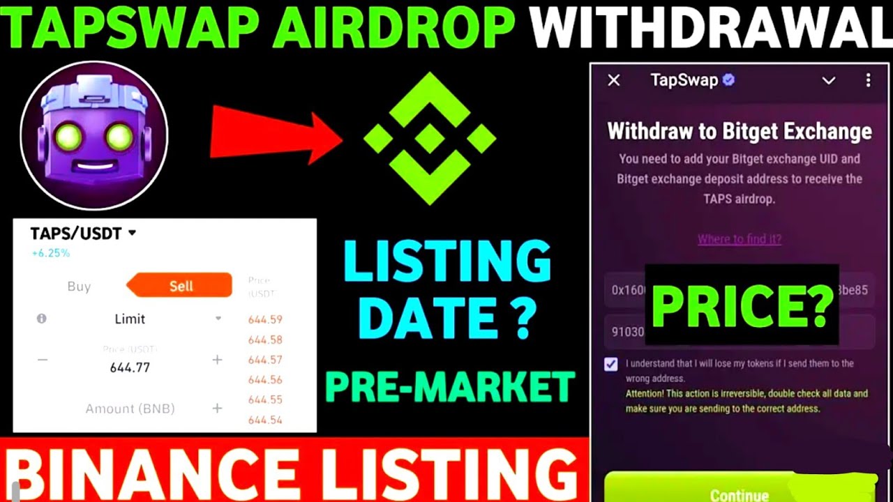 Tapswap Withdrawal | Tapswap Binance Listing | Tapswap Airdrop Price ...