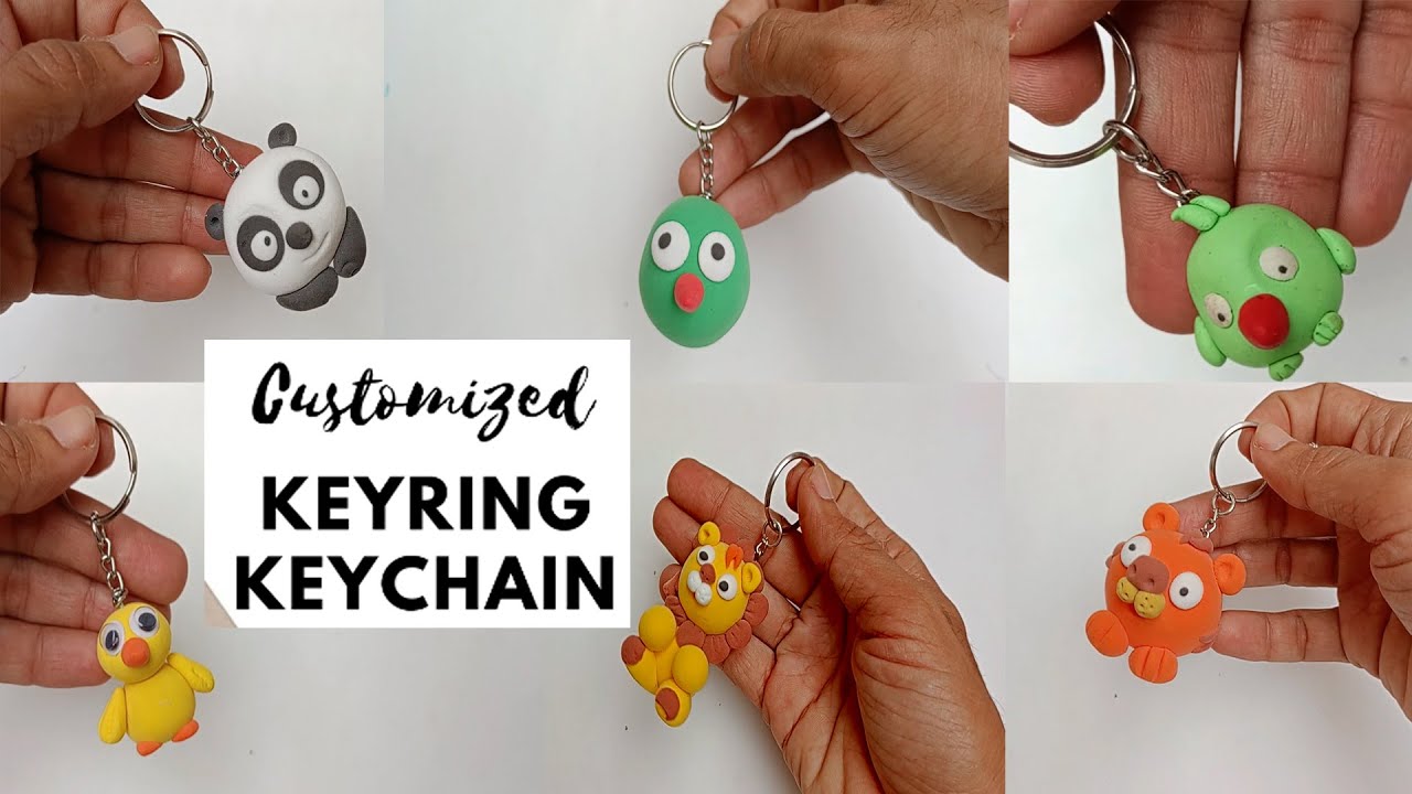 How I make Clay Key chain and Phone Charm with Air Dry Clay and Beads ...