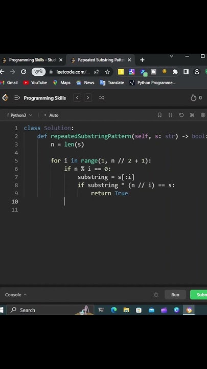 Leetcode Repeated Substring Pattern Shorts Coding Python Leetcode