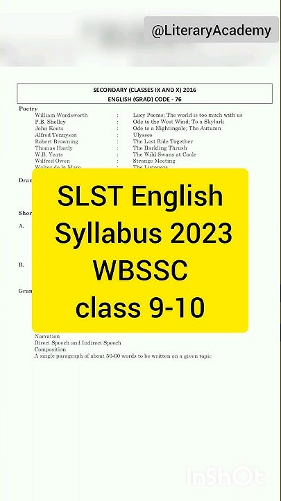 📝 WBSSC SLST English Syllabus class 9-10 🎓📖 #shorts #wbssc #slst - YouTube