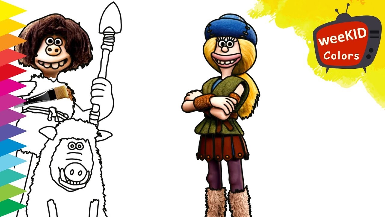 Coloring Early Man | Dug Drawing and Colouring | Learn Colors ...