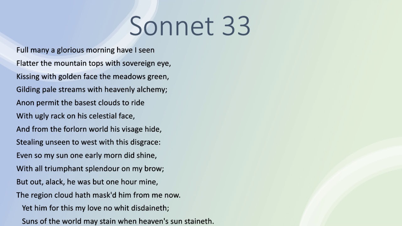 Sonnet 33 - YouTube