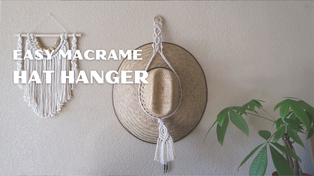 DIY | Easy Macrame Hat Hanger |Tutorial for Beginners - YouTube