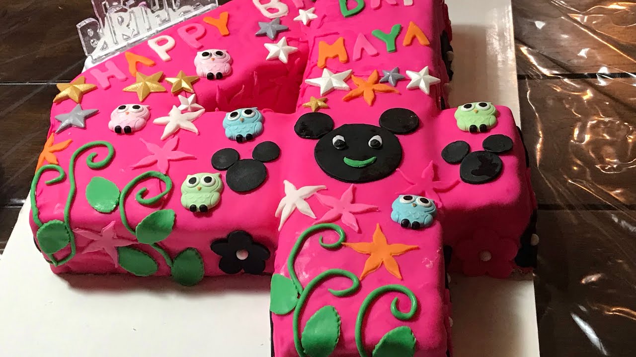 How to Make # 4 Birthday Cake ( step by Step ) - YouTube