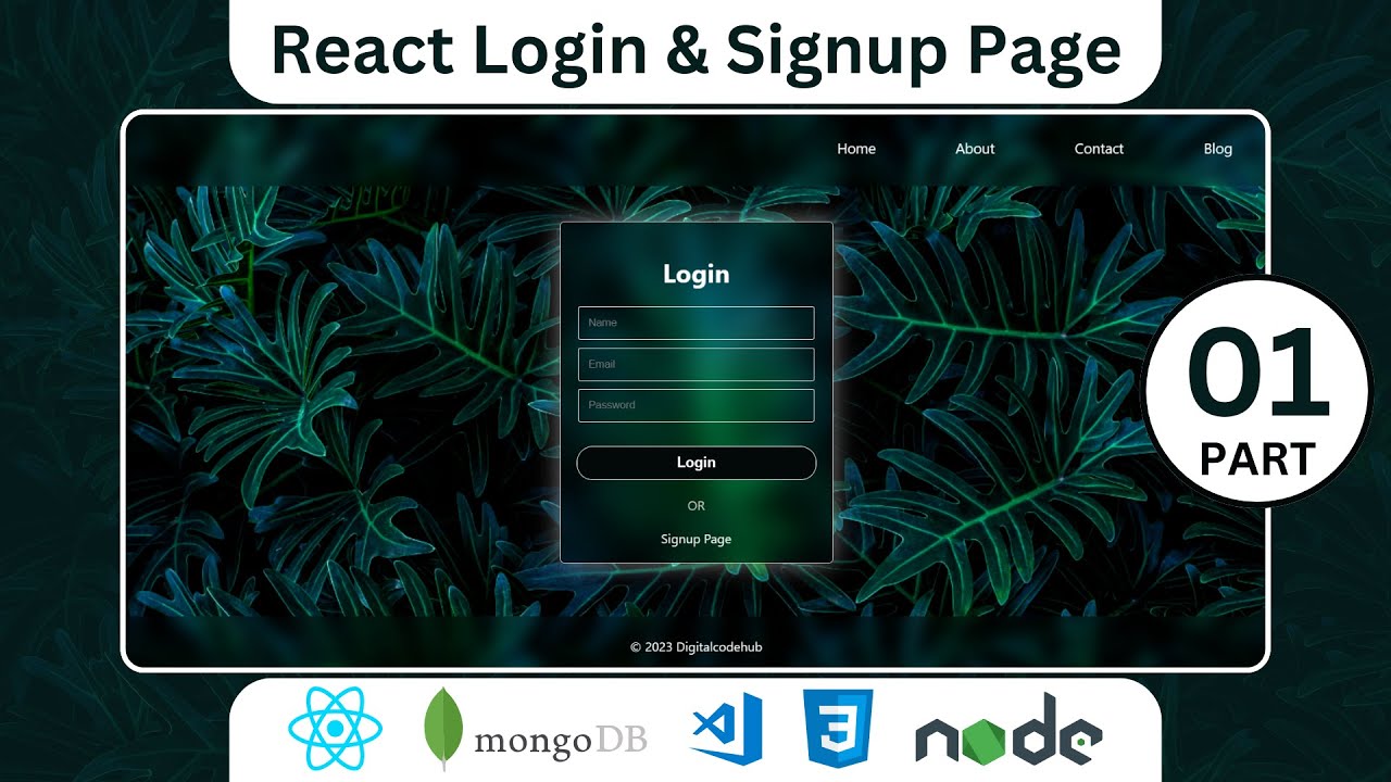 How to create React Login and Registration Page Part - 01 - YouTube