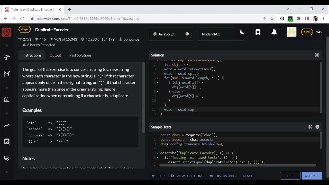 Duplicate Encoder Problem Solving in JavaScript. - YouTube