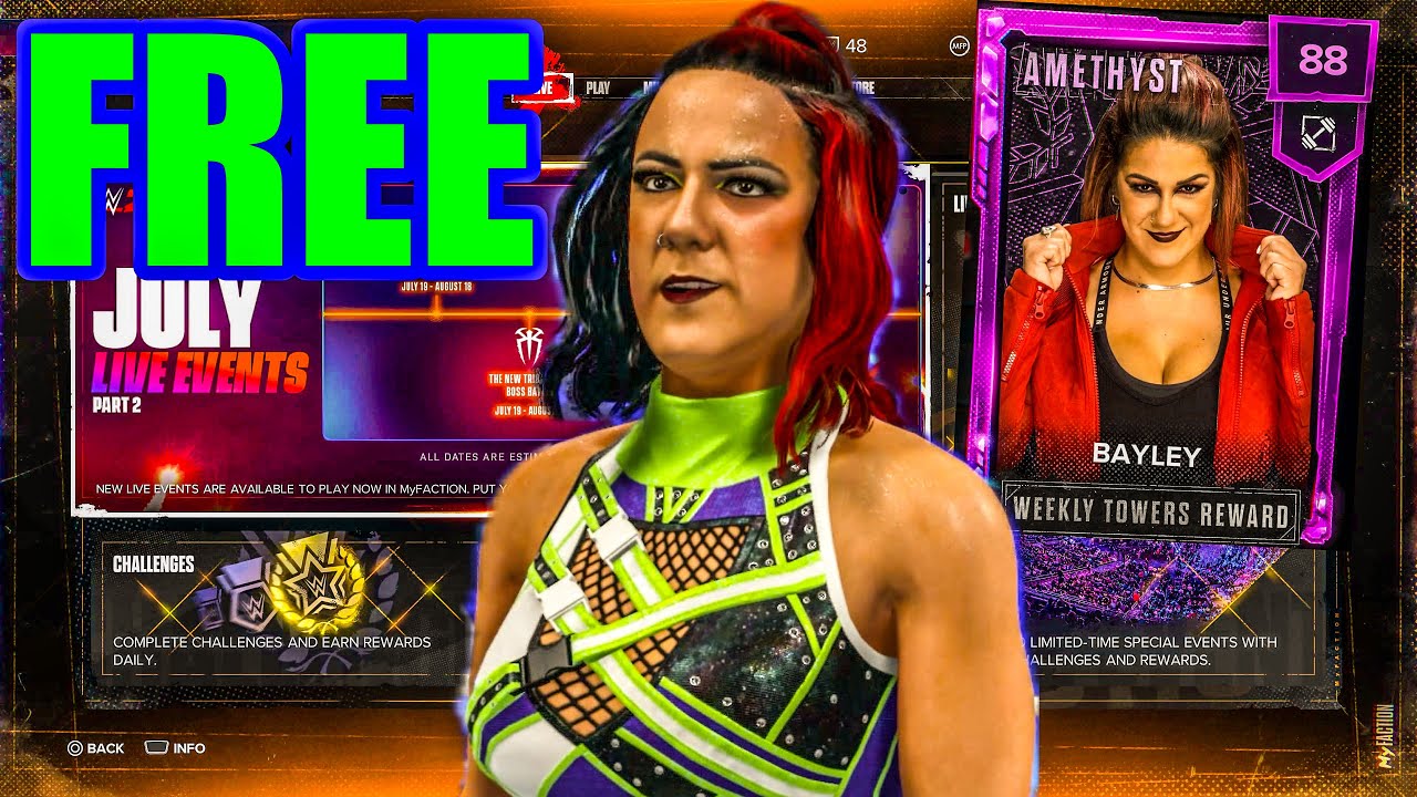 FREE Bayley Card Has A INSANE MoveSet In WWE2K24 My Faction - YouTube