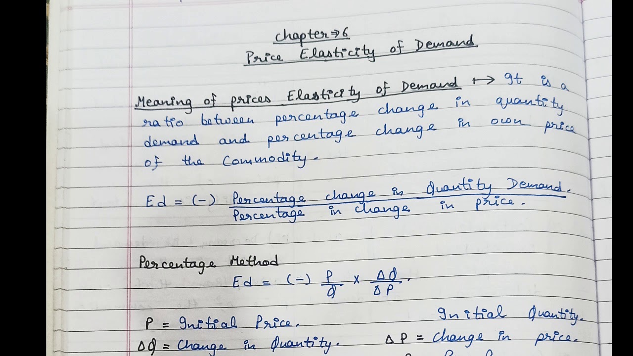 Class 11 Ch-6 Price Elasticity of Demand - YouTube