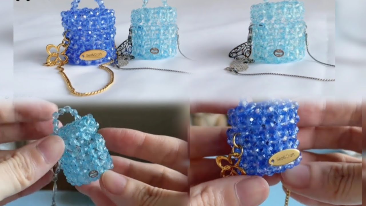 DIY Beaded Keychain Bag - How To Make a Keychain Bag|mini bags tutorial ...