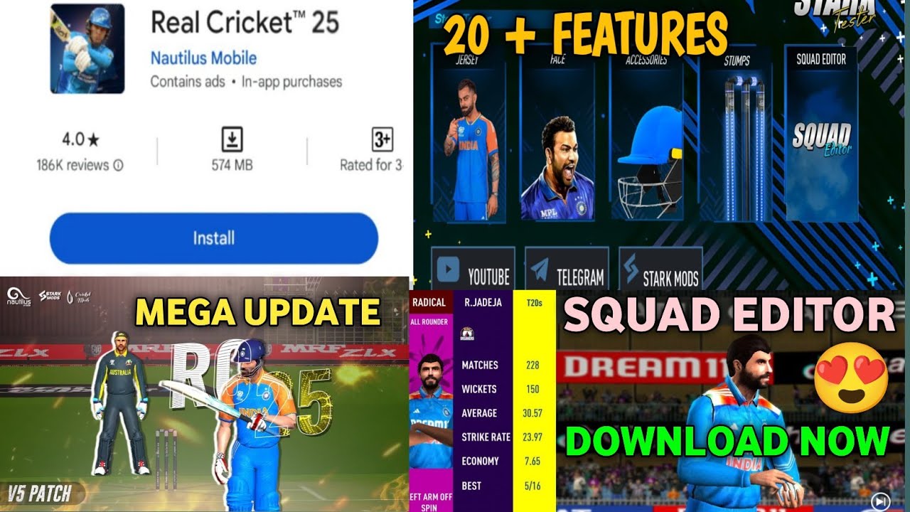 Real Cricket 25 V5 Update Today Launched! Rc 25 V5 Mega Update Download ...