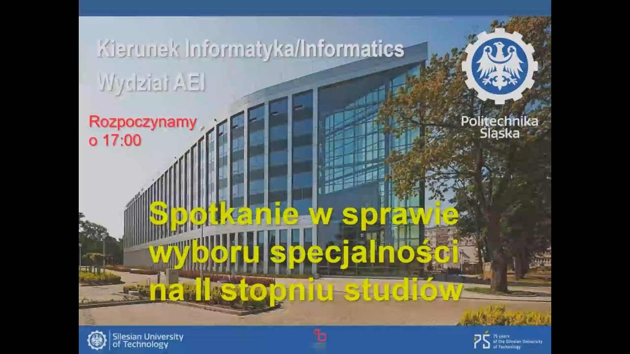 Specjalności II stopień studiów Informatyka/Informatics na AEI POLSL 2025 - YouTube