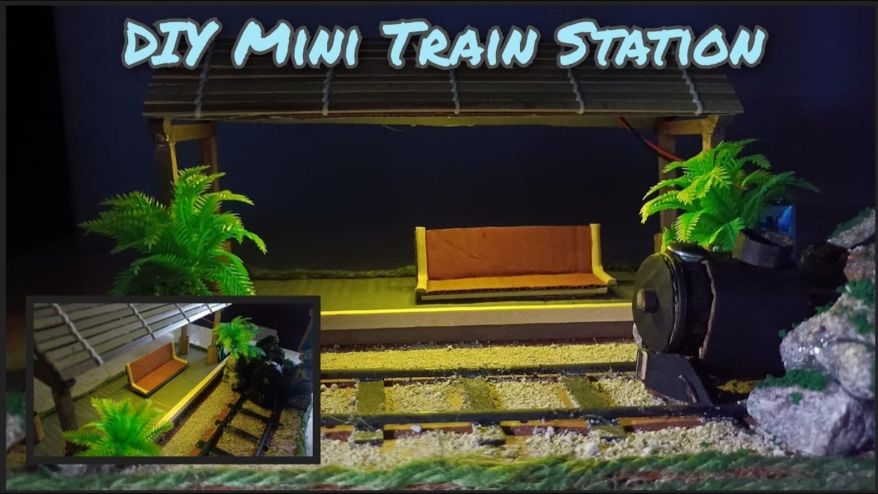 DIY Miniature Train Station | Easy Cardboard Craft Tutorial - YouTube