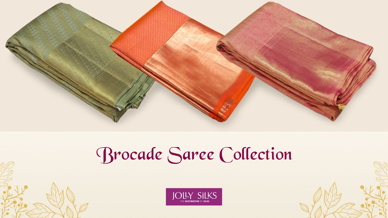 Brocade Saree Collection| Jolly Silks | Kerala | Silk Sarees - YouTube