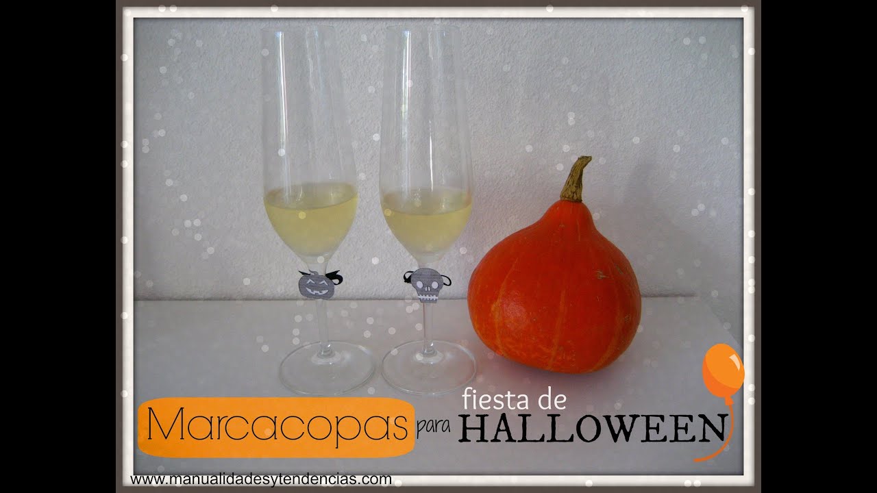 DIY Cómo hacer marca-copas para Halloween / Halloween cup-markers - YouTube