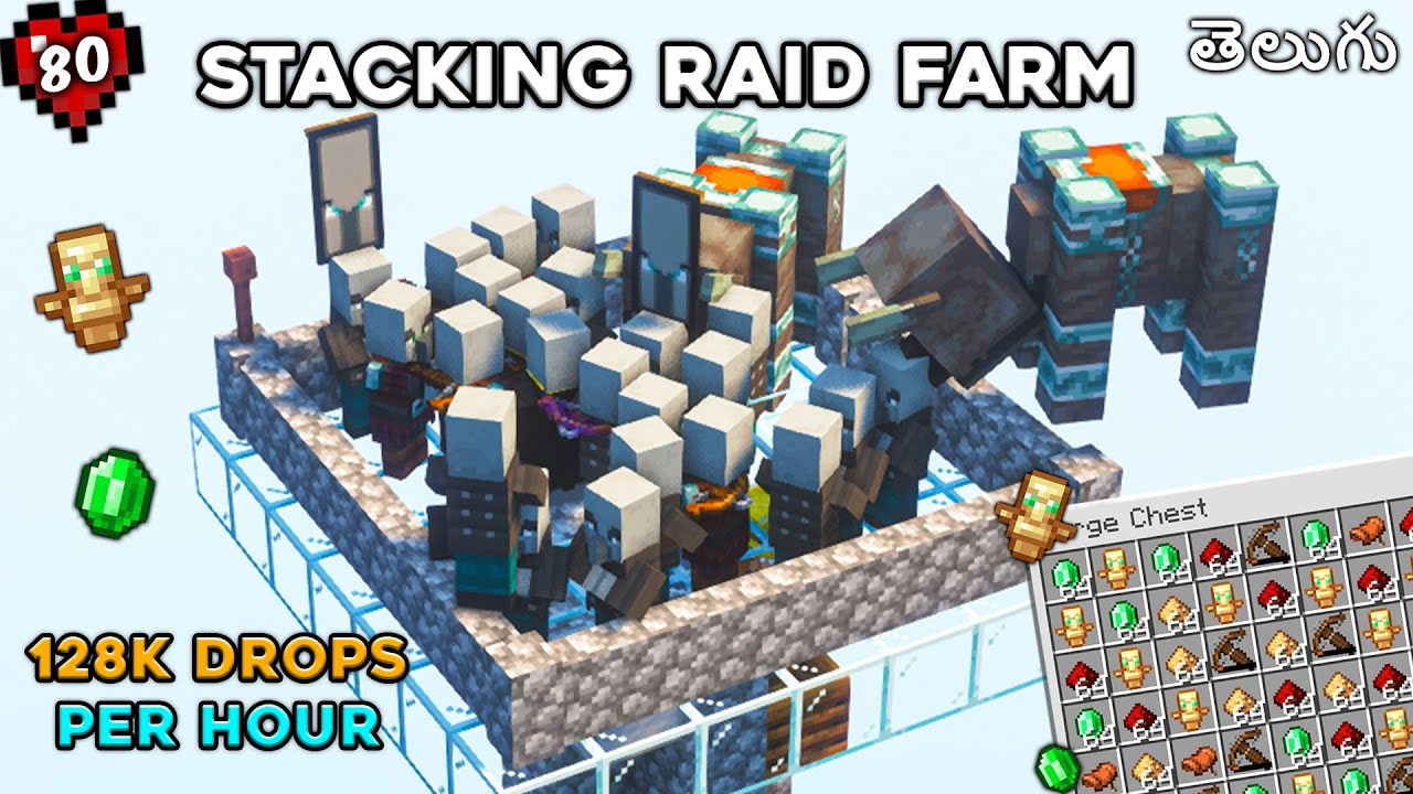 I Built The Best Stacking Raid Farm in Minecraft Survival | Telugu ...
