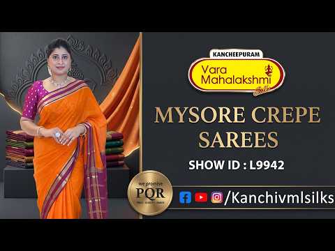 Mysore Crepe Sarees Collection | WhatsApp Number 89 0001 0002 | Kancheepuram Varamahalakshmi Silks