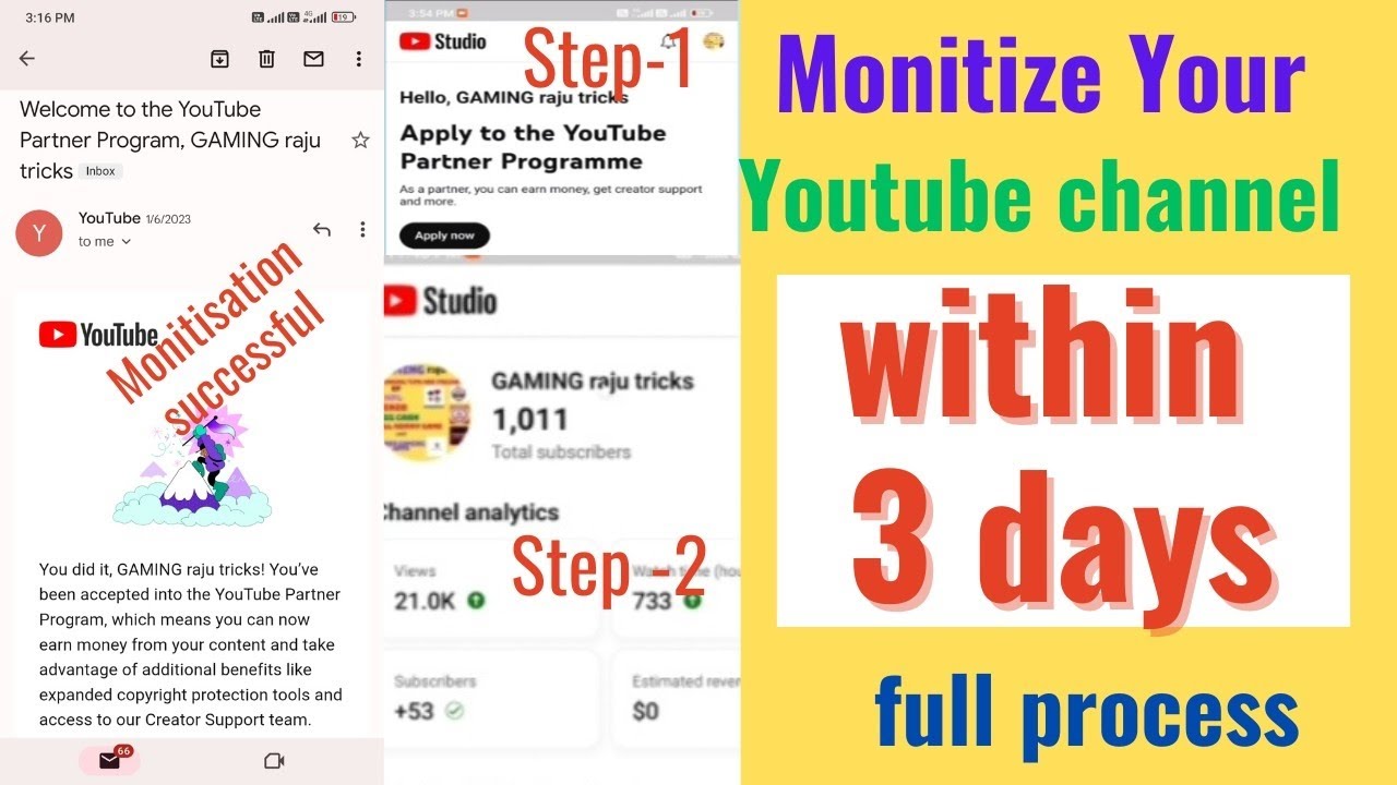 How To Monitise Your YouTube Channel Within 3 Days/YouTube channel ...