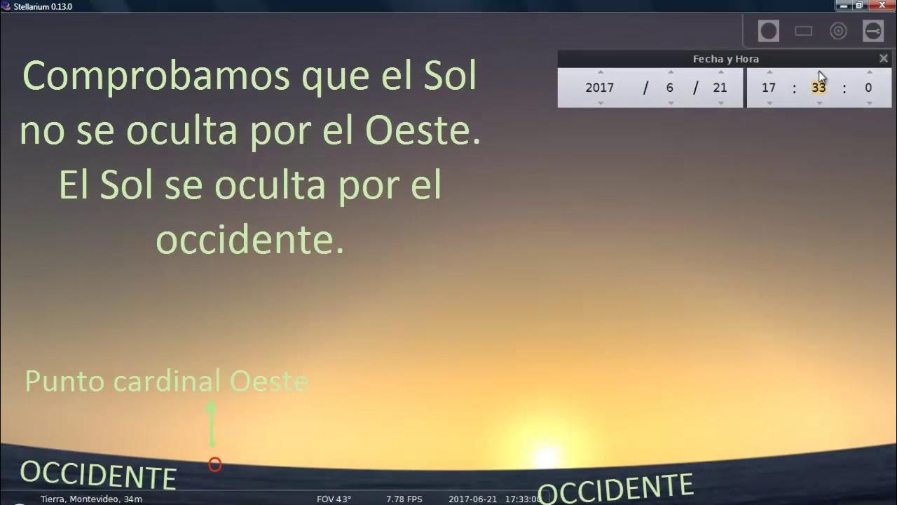 Movimiento aparente del Sol con Stellarium - YouTube