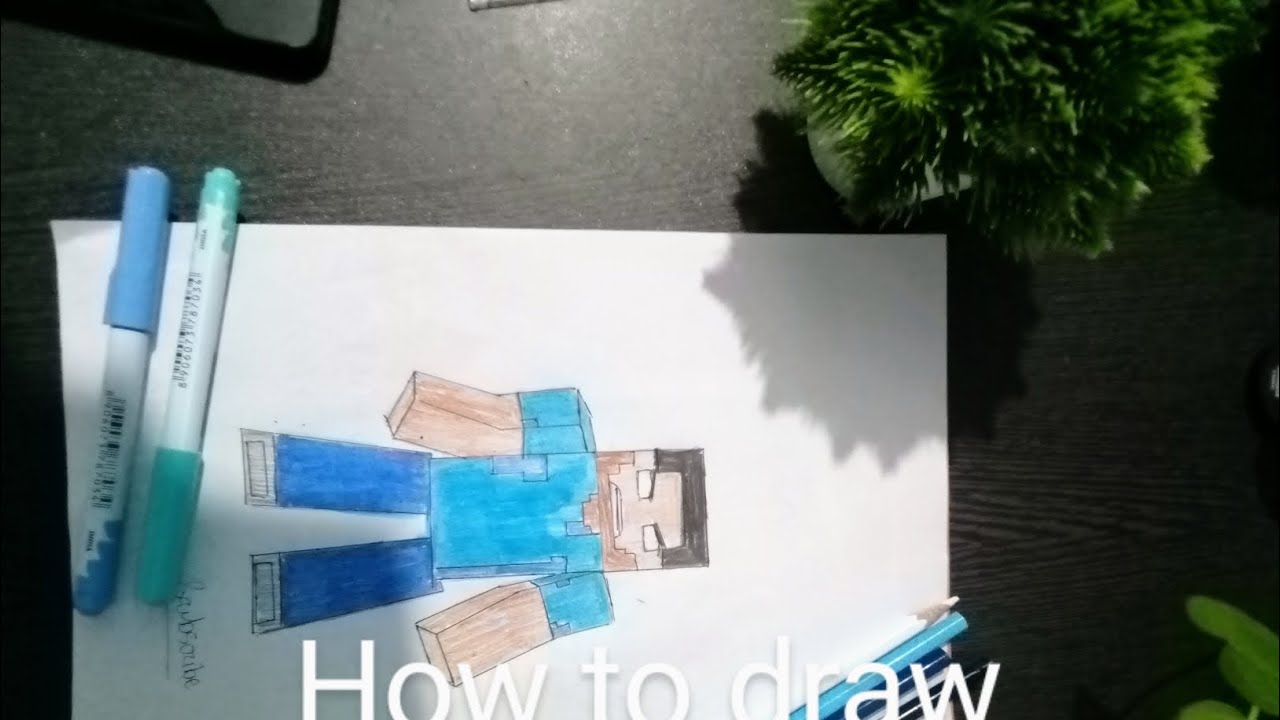 How to draw Minecraft rainimator's Herobrine! - YouTube