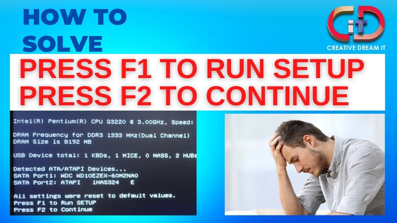 How to solve press F1 option F2 option in BIOS - YouTube