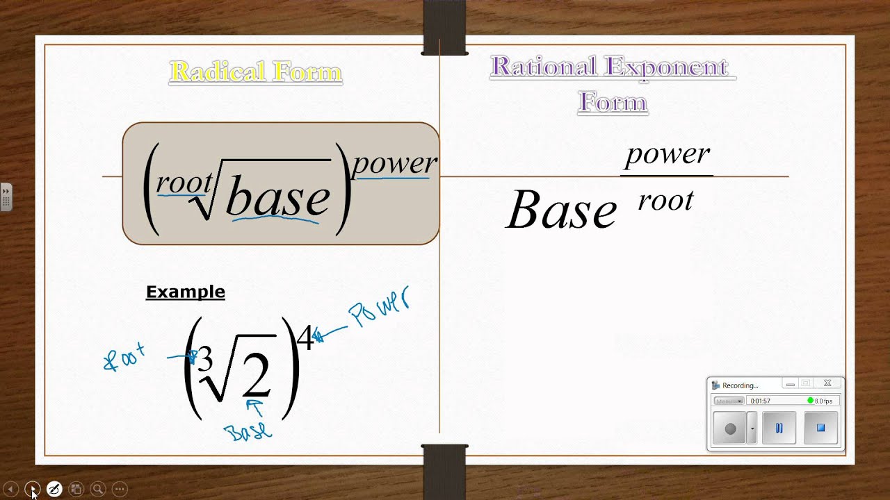 Radical Form and Rational Exponents - YouTube