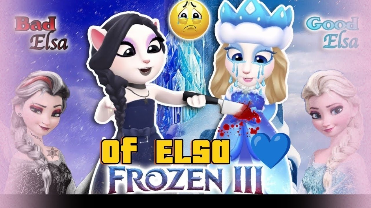 Frozen of Elsa 💙 battle. Good Elsa vs Bad Elsa My Talking Angela 2 ...