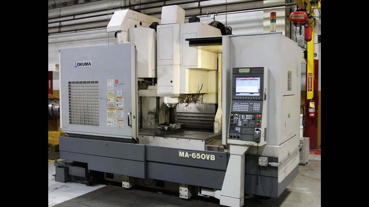 OKUMA MA-650VB CNC VERTICAL MACHINING CENTER - YouTube