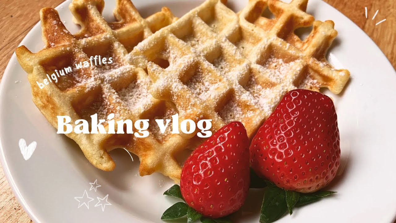 Baking vlog | beligum waffles, dim sum, rice cake - YouTube