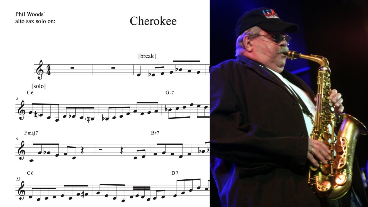 Phil Woods' alto sax solo TRANSCRIPTION on 'Cherokee' (Eb) - YouTube