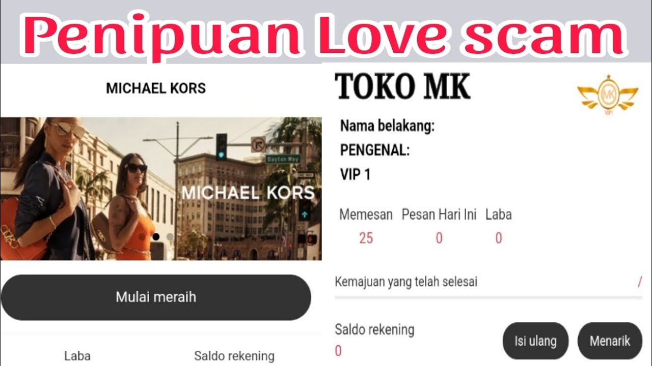 MK SHOP Penipuan Modus love scam Toko Mk - YouTube
