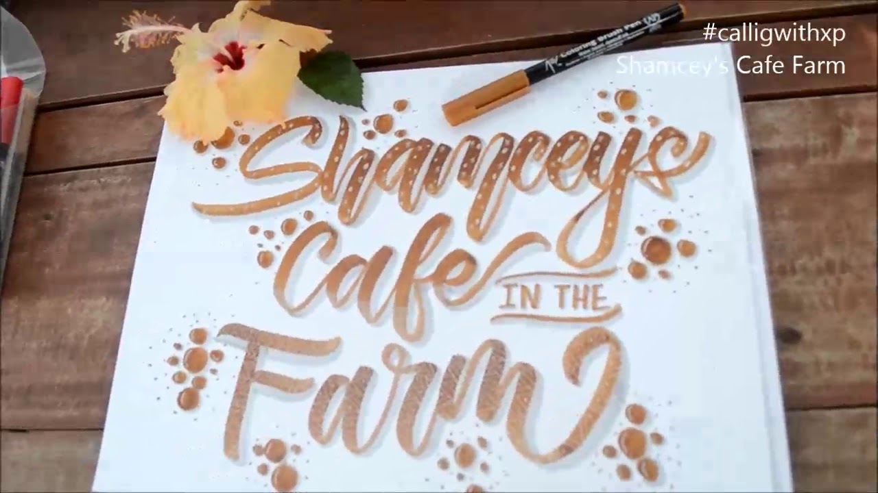 Learn Calligraphy by #CalligWithXP @ Shamceys Cafe Farm - YouTube