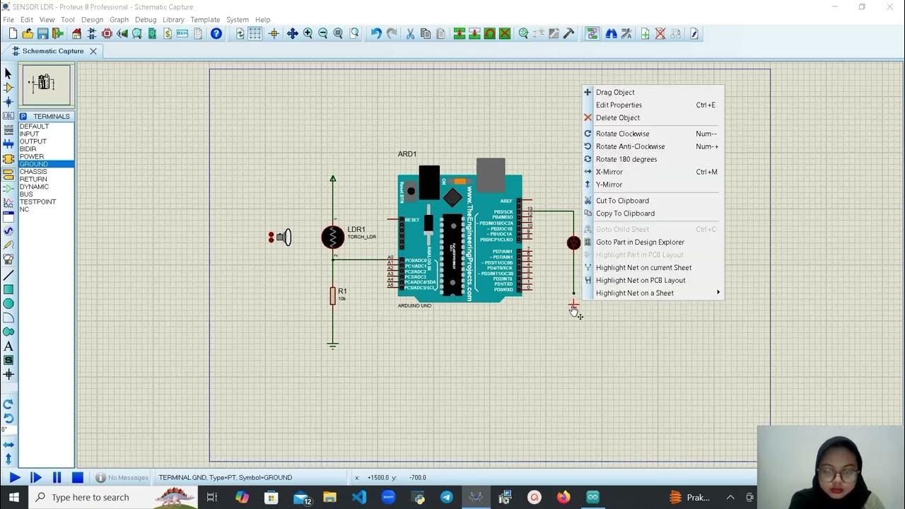SIMULASI ARDUINO, LED OTOMATIS MENGGUNAKAN SENSOR LDR PADA SOFTWARE PROTEUS - YouTube