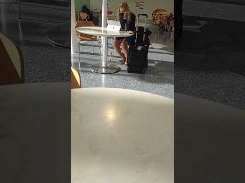 Candid Flight attendant shoeplay 2