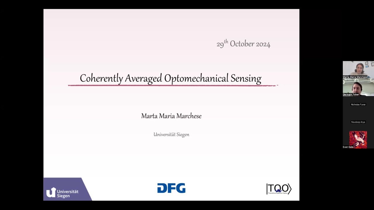 Marta Maria Marchese - Coherently Averaged Optmechanical Sensing - YouTube
