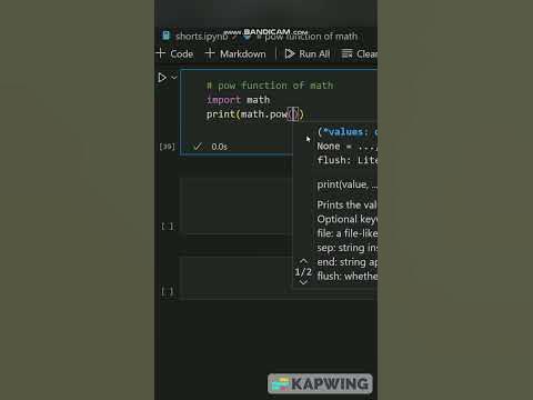 POW FUNCTION OF PYTHON 😯😯 - YouTube