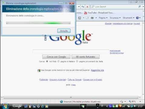 come eliminare la cronologia di internet explorer 8 - YouTube
