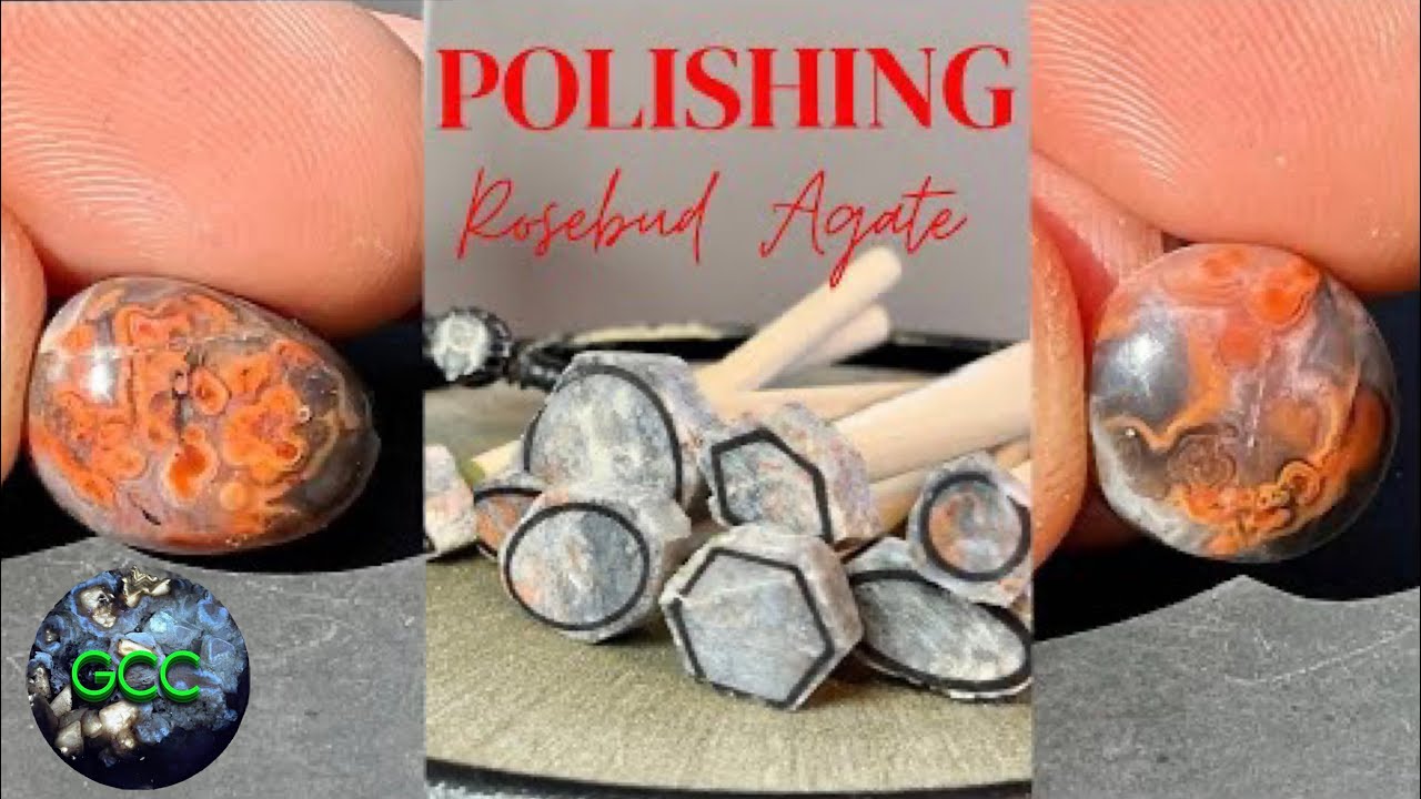 Polishing Rosebud Agate Cabochons | Polishing Gemstones #hitechdiamond ...