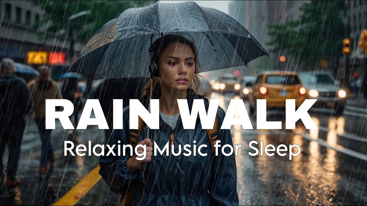 City Walk in Heavy Rain | Relaxing Rain Sounds for Sleep and Study ...