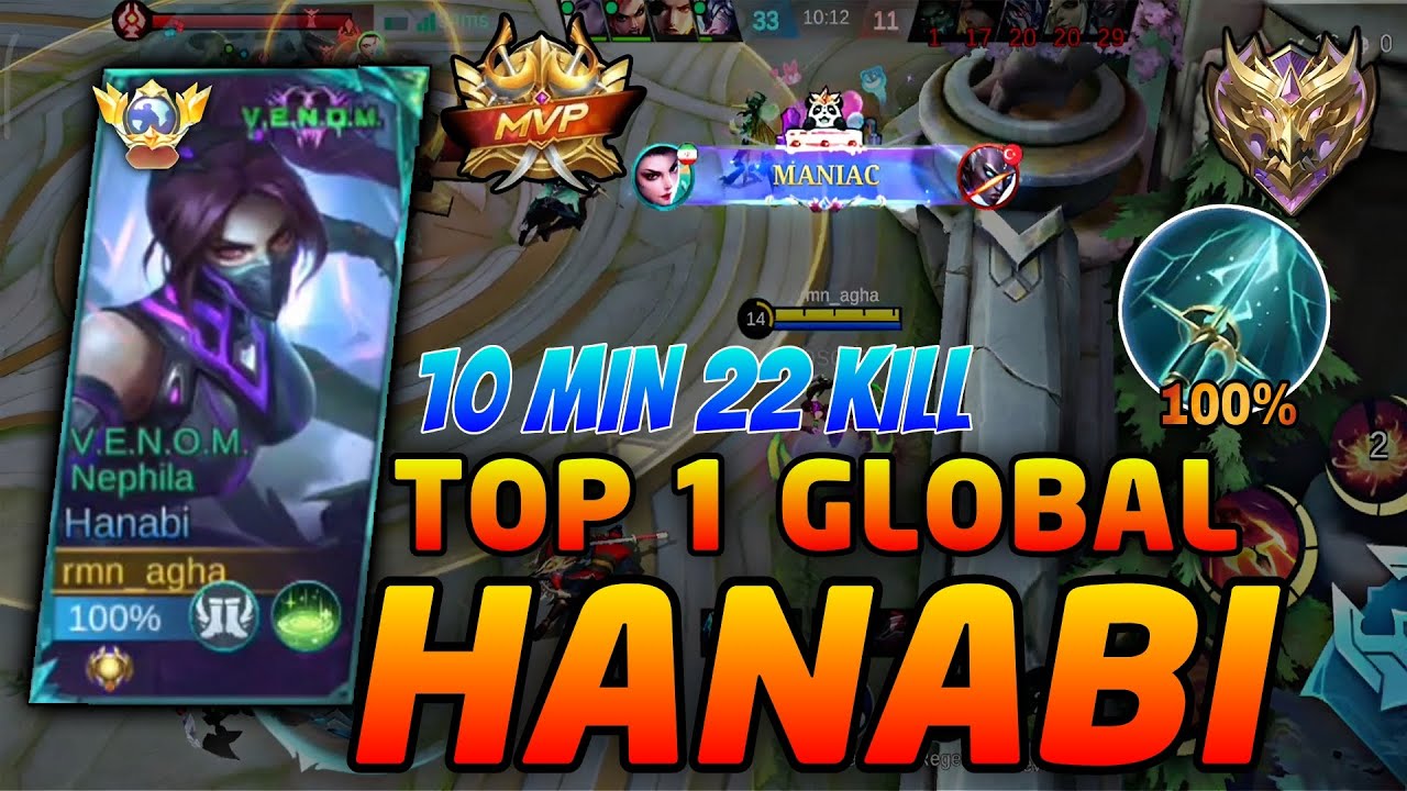 HANABI BEST BUILD FOR SOLO RANKED + MANIAC PRO GAMEPLAY MLBB + HANABI ...