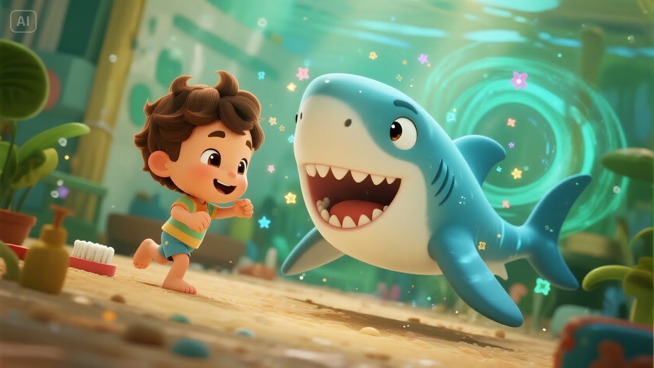 Brush Your Teeth with Sparkle Shark | Fun Tooth Brushing Song for Kids ...