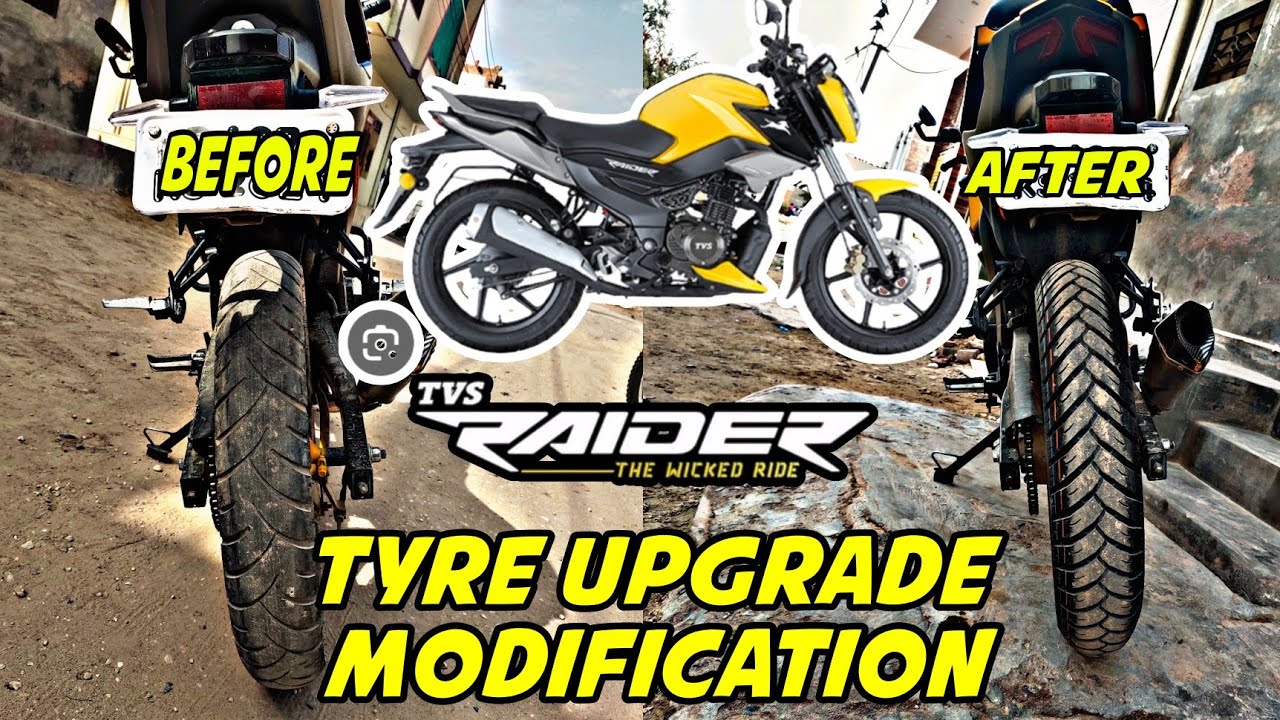 Tyre Upgrade Modification on TVS Raider 125. - YouTube