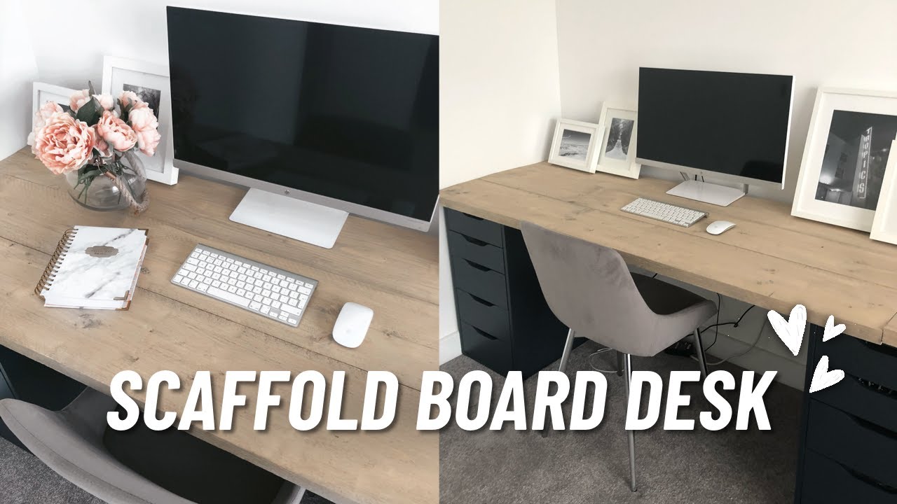Scaffold Board Desk | DIY Wooden Office Table Top - YouTube