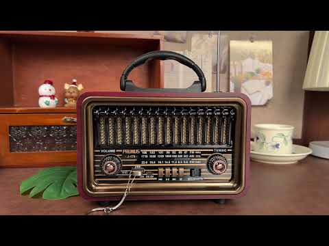 PRUNUS J-170 Retro Radio, Rich Bass,AM/FM,Rechargeable,TWS Pairing, Loud Stereo,TF Card & MP3 Player